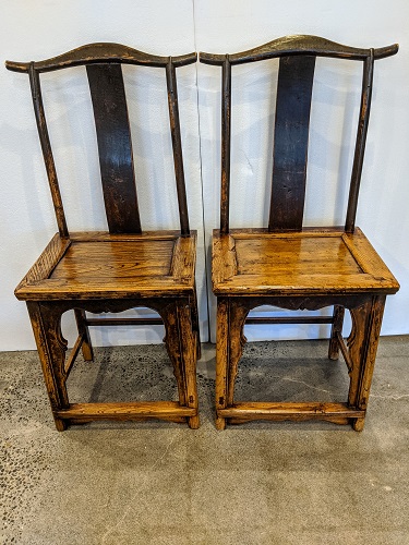 Pair antique Chinese yoke-back chairs – Modele's Home Furnishings
