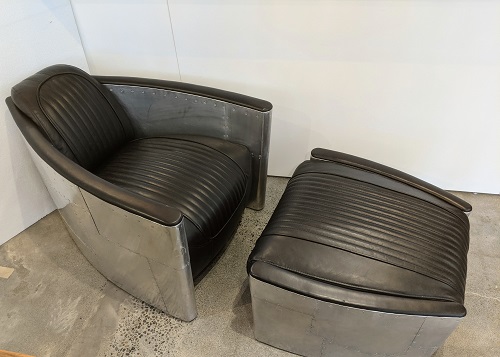 Restoration Hardware Aviator chair with ottoman – Modele's Home Furnishings