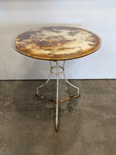 Rustic metal table with glass top – Modele's Home Furnishings